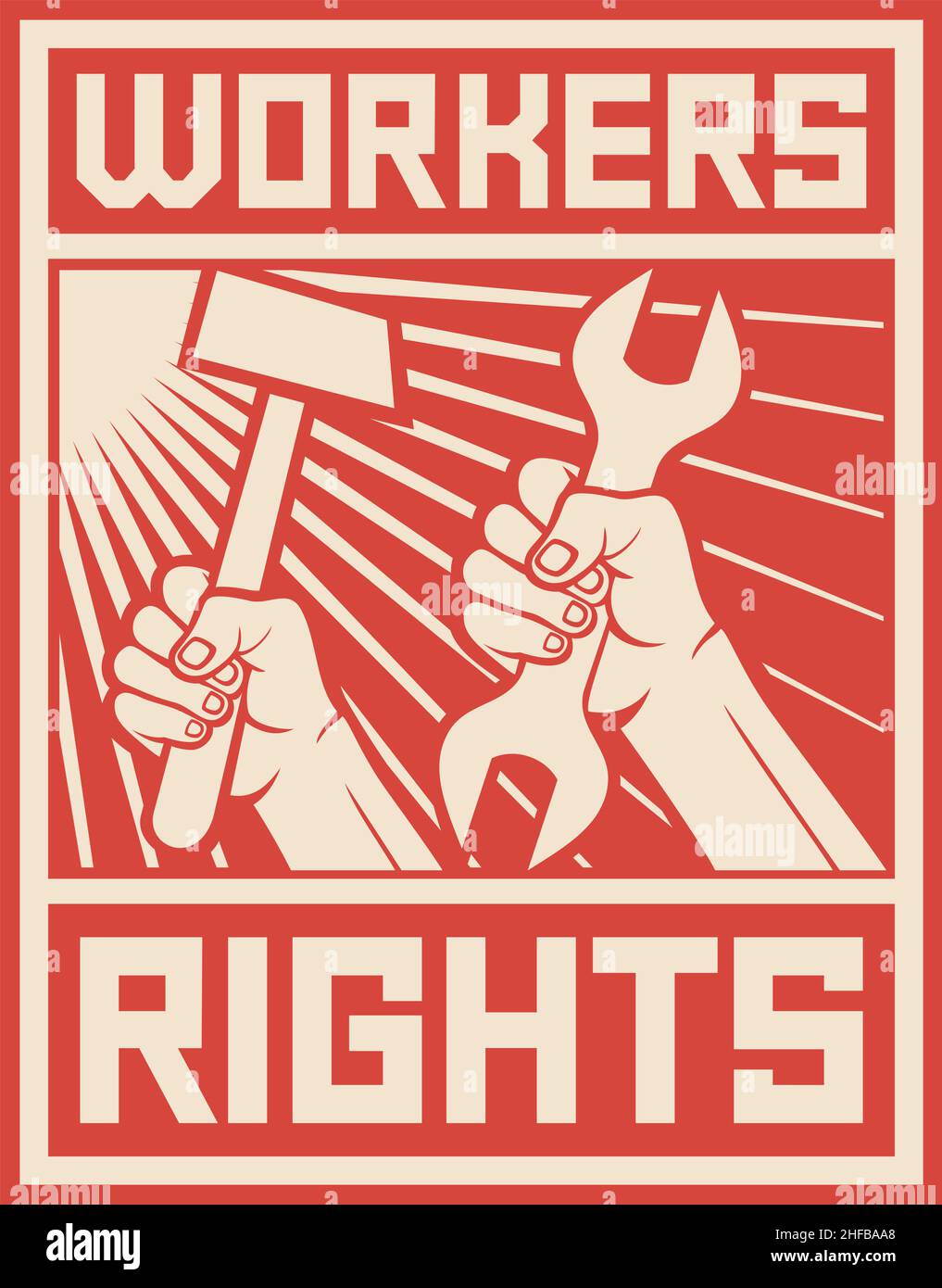 Workers rights poster vector illustration Stock Vector Image & Art - Alamy