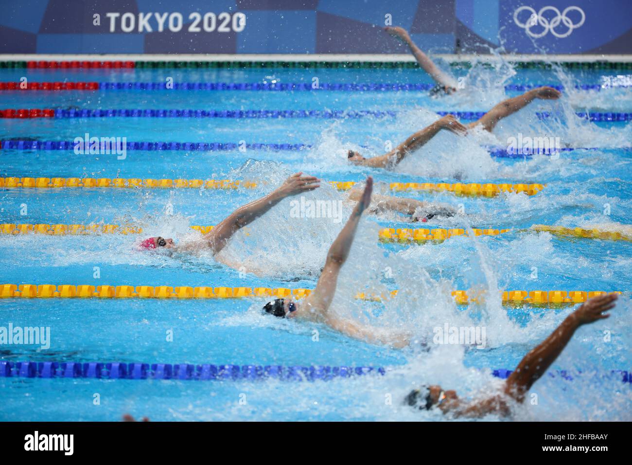 JULY 26th, 2021 - TOKYO, JAPAN: action during the Men's 100m Backstroke ...