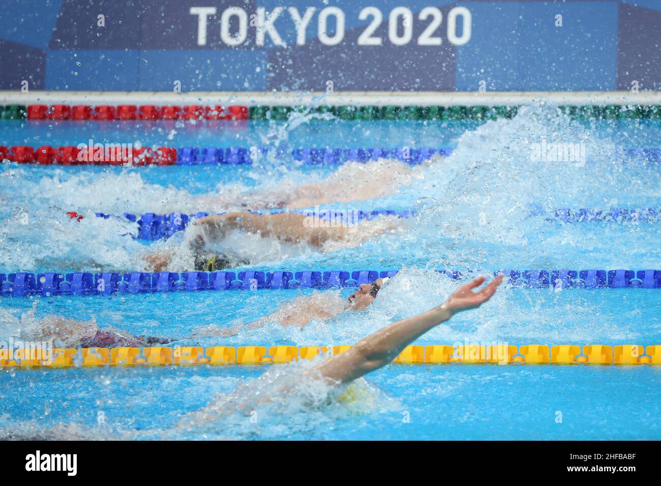 JULY 26th, 2021 - TOKYO, JAPAN: action during the Men's 100m Backstroke ...