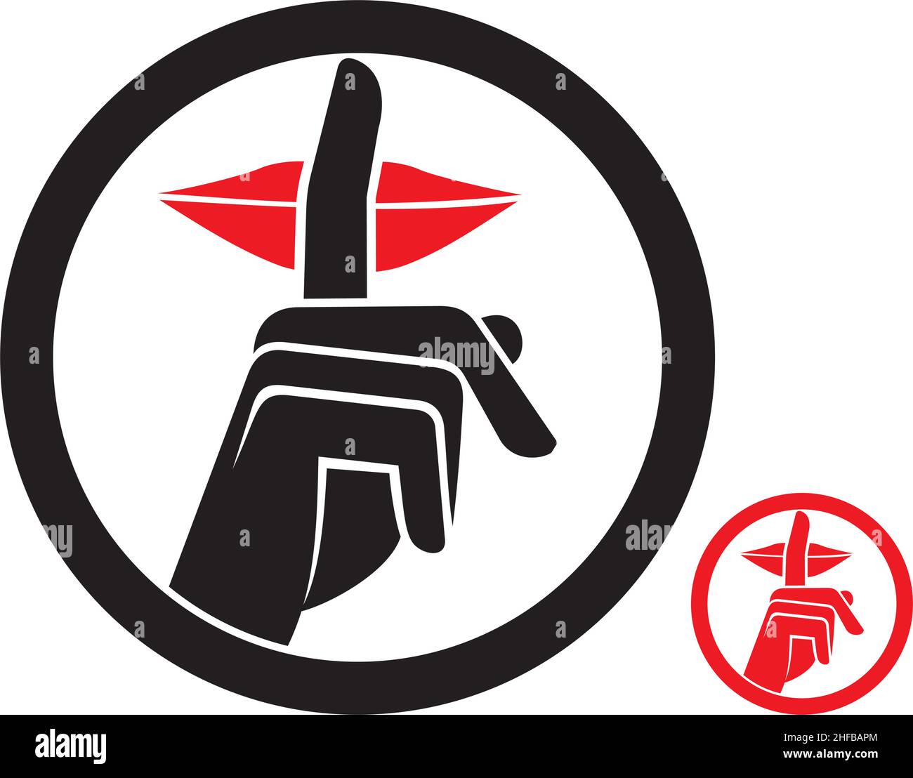 Woman making silence sign (no speak sign symbol)/ Vector illustration ...