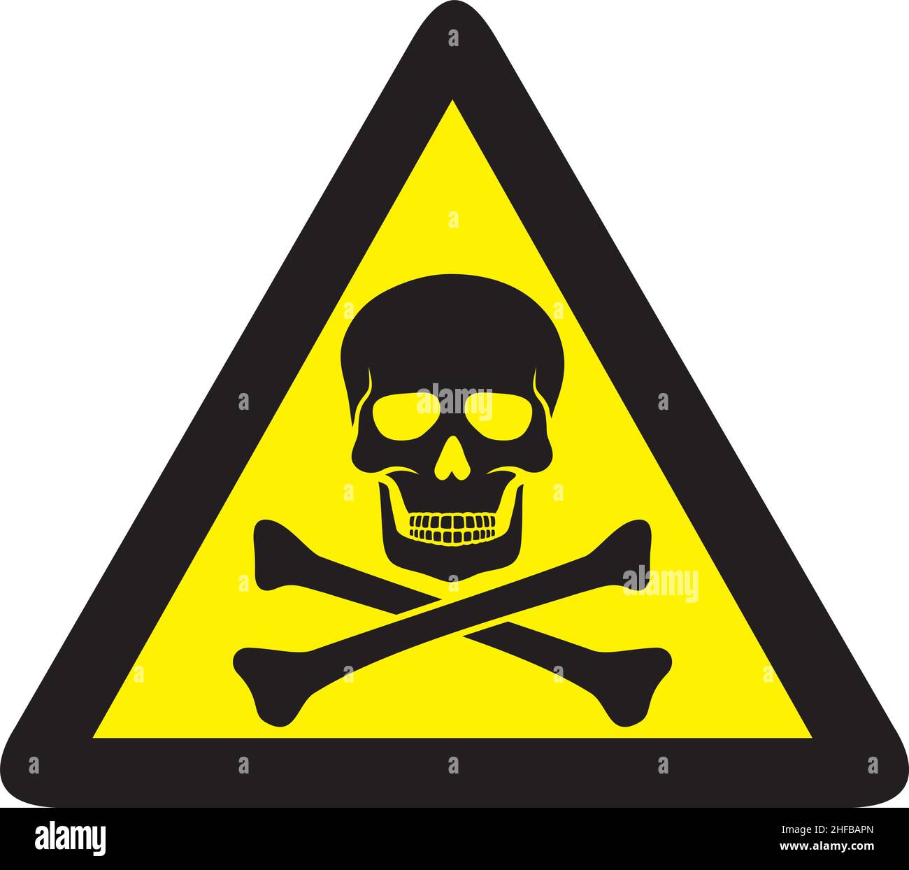 Vector illustration of danger sign with skull symbol Stock Vector Image ...