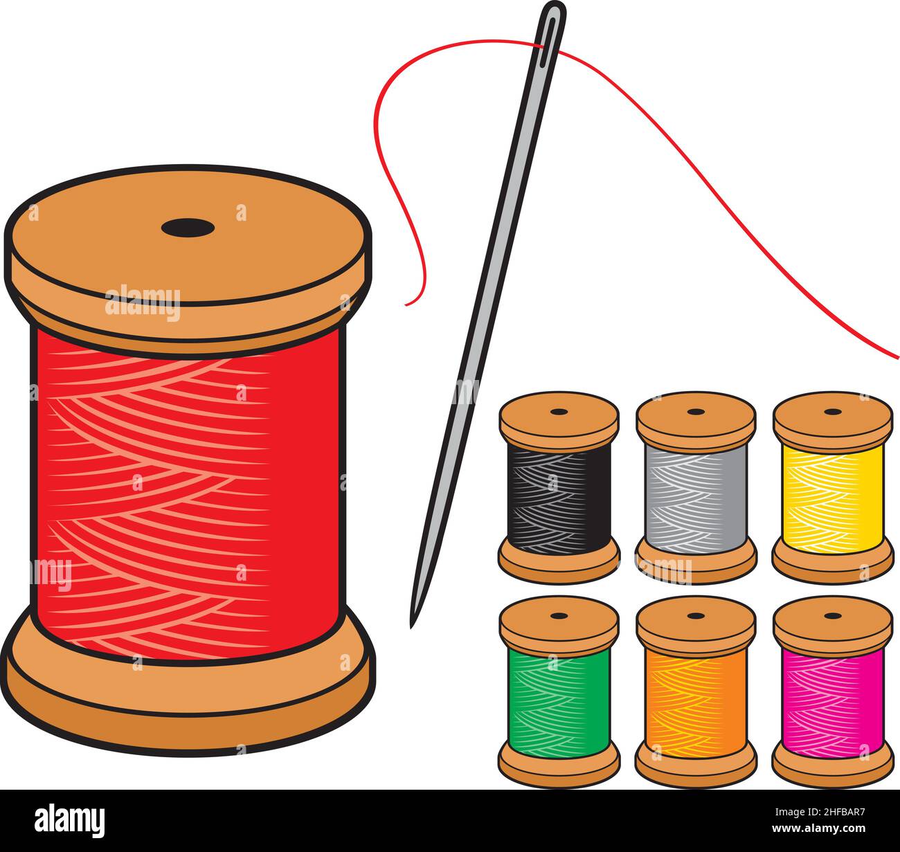 Thread and needle vector illustration Stock Vector Image & Art - Alamy