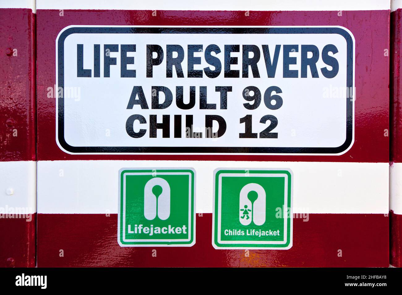 Sign on passenger ferry hi-res stock photography and images - Alamy
