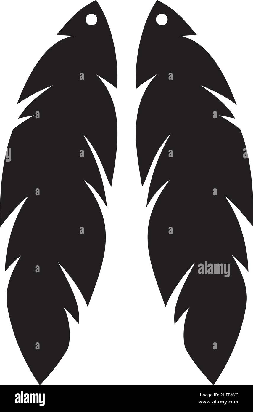 Feather earrings vector illustration Stock Vector Image & Art - Alamy