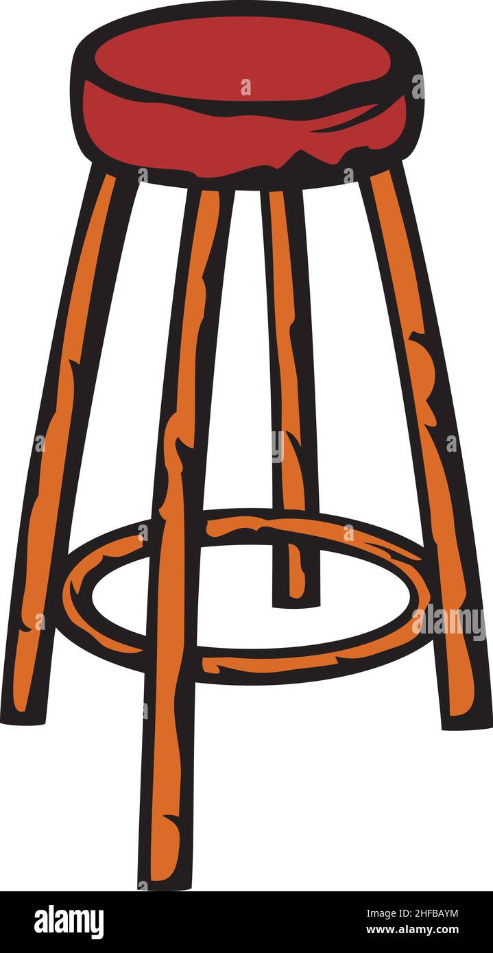 Old wood stool Stock Vector Images - Alamy