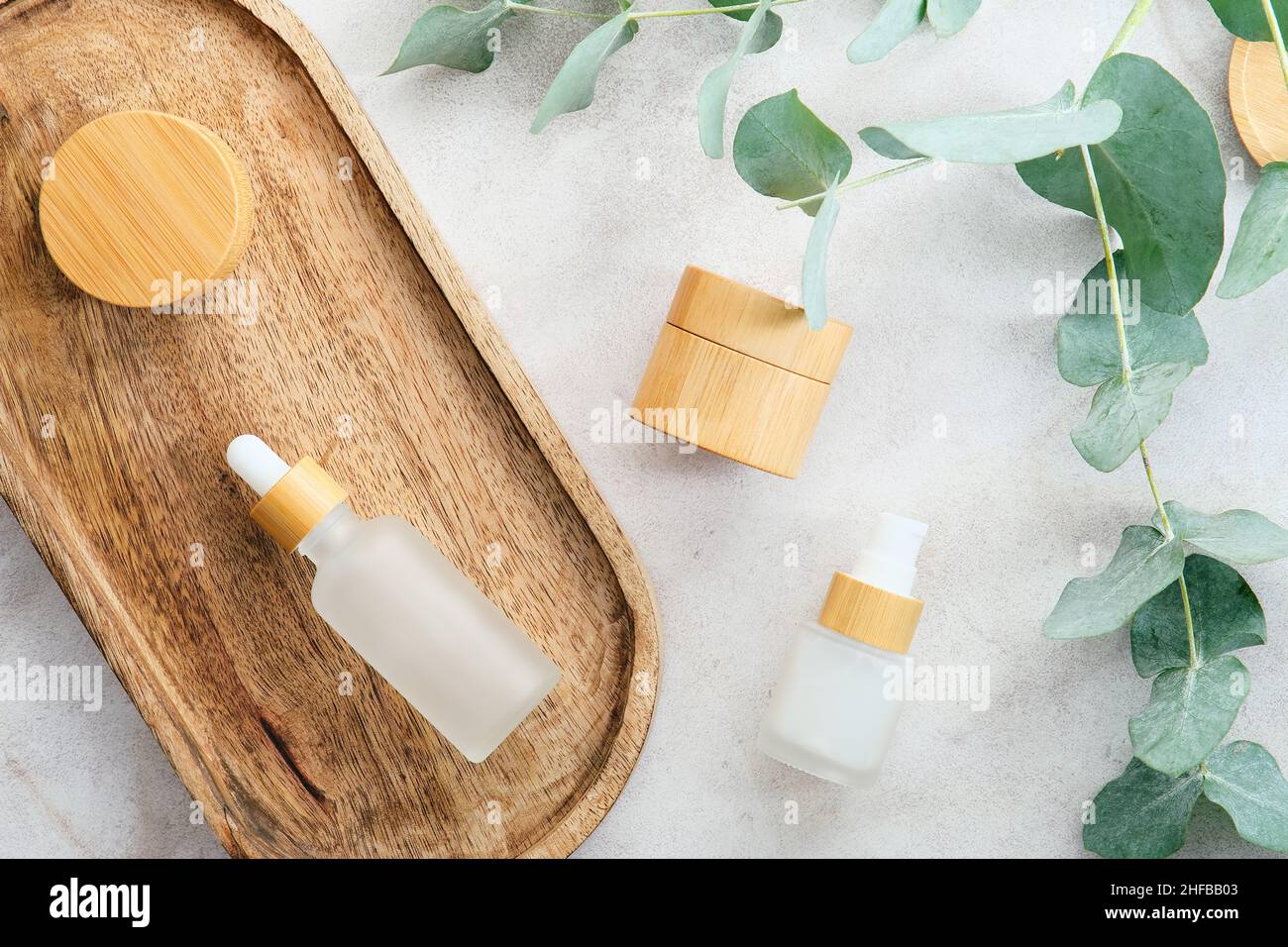Set of natural cosmetics for personal hygiene. SPA bathroom organic ...