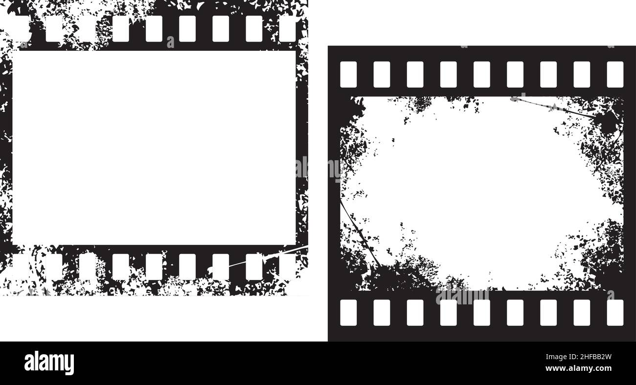 Grunge film frames (photo filmstrip). Vector illustration Stock Vector ...