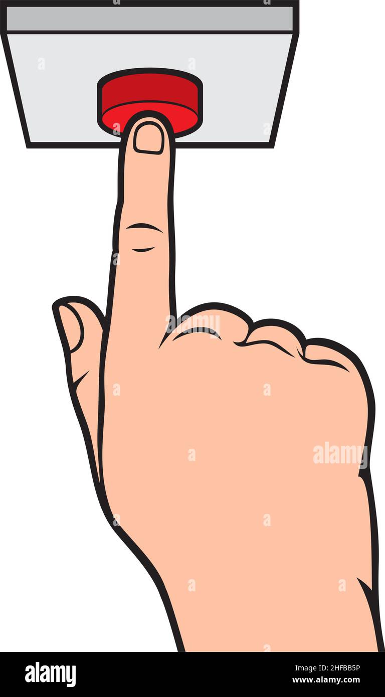 Hand pressing alarm button vector illustration Stock Vector Image & Art ...