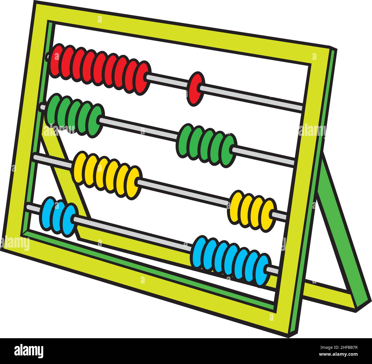 Abacus with many colorful beads vector illustration Stock Vector Image ...