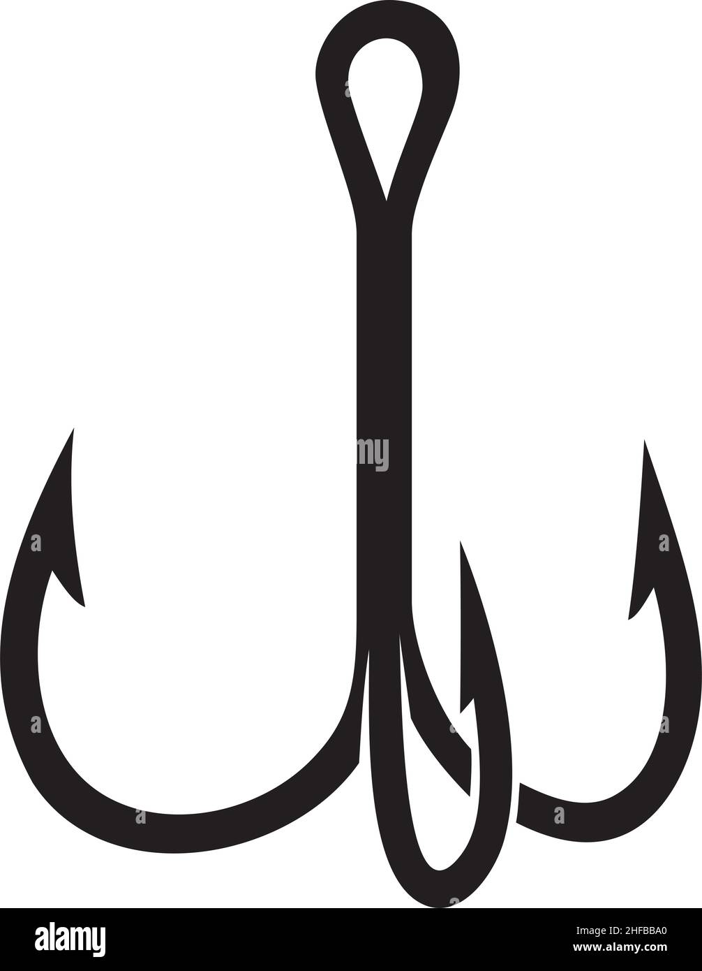 Triple fishing hook vector illustration Stock Vector Image & Art - Alamy