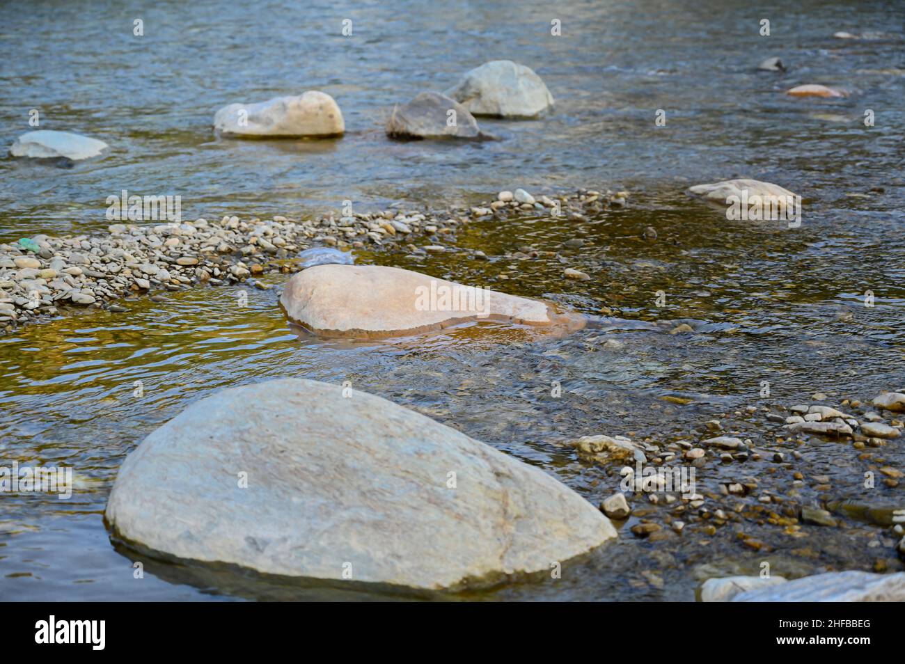 stones in the river water Stock Photo - Alamy