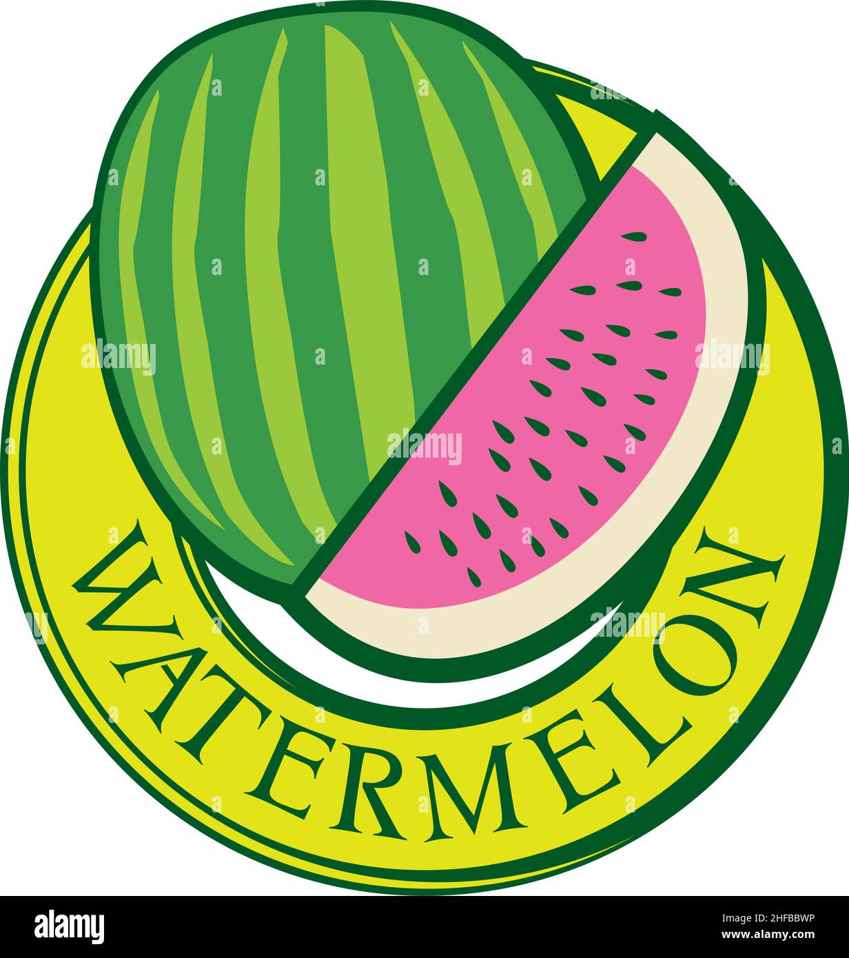 Watermelon label vector illustration Stock Vector Image & Art - Alamy