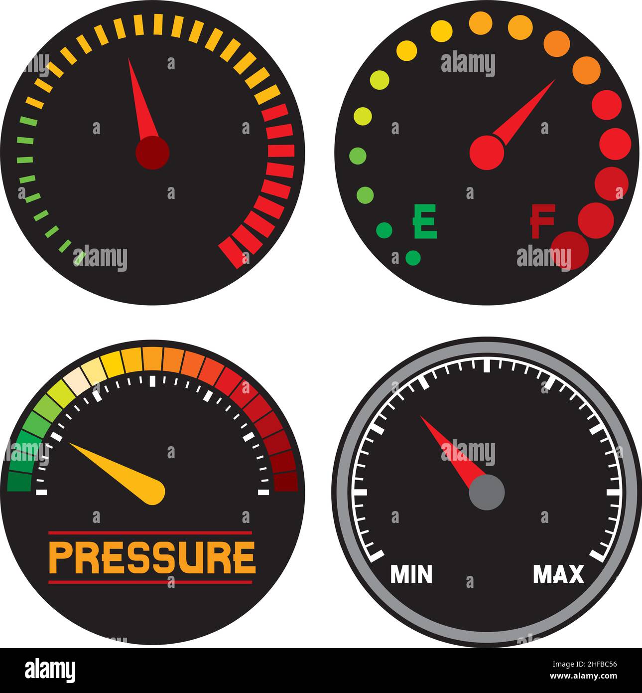 Vector illustration car dashboard speedometer icons Stock Vector Image ...