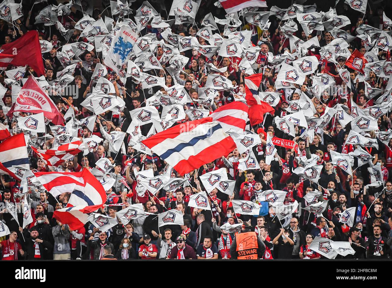 Lille's supporters during the UEFA Champions League, Group G football ...