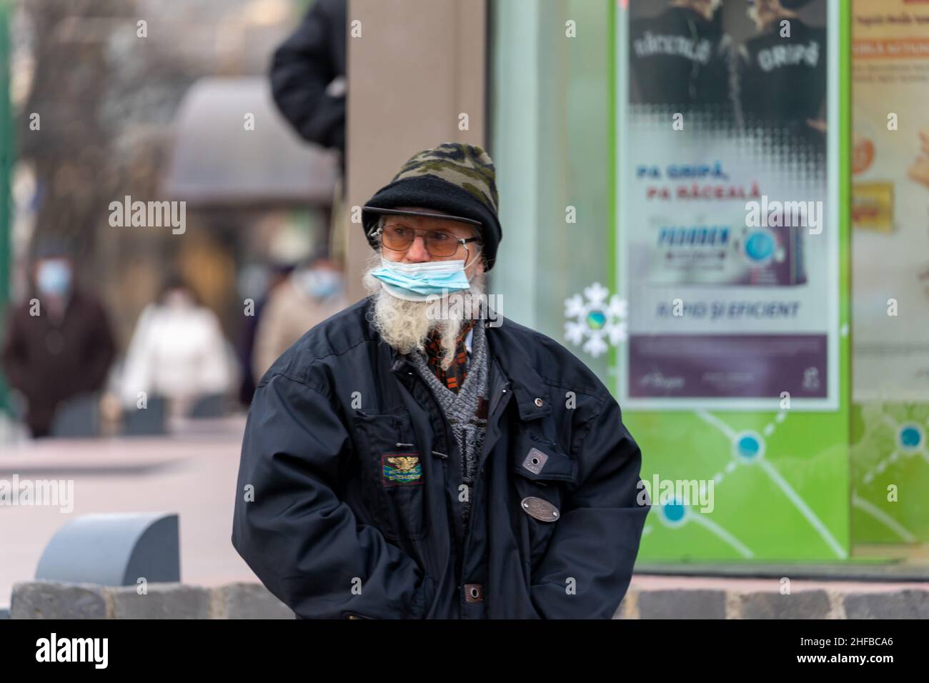 Timisoara, Romania - December 21, 2021: Portrait of a man walking on ...