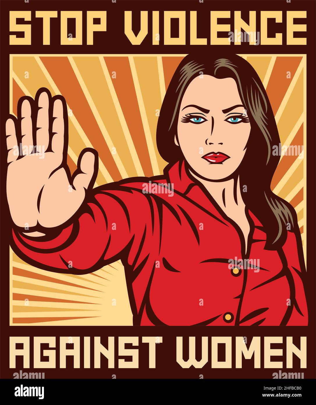 Stop Violence Against Women Poster Vector Illustration Stock Vector