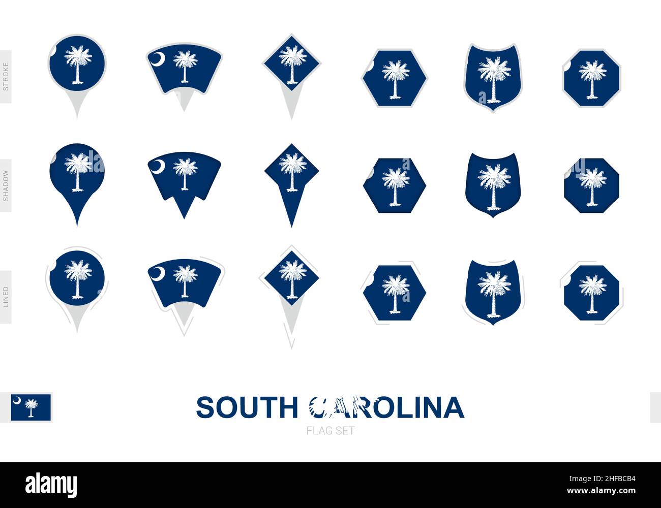 Collection of the South Carolina flag in different shapes and with ...