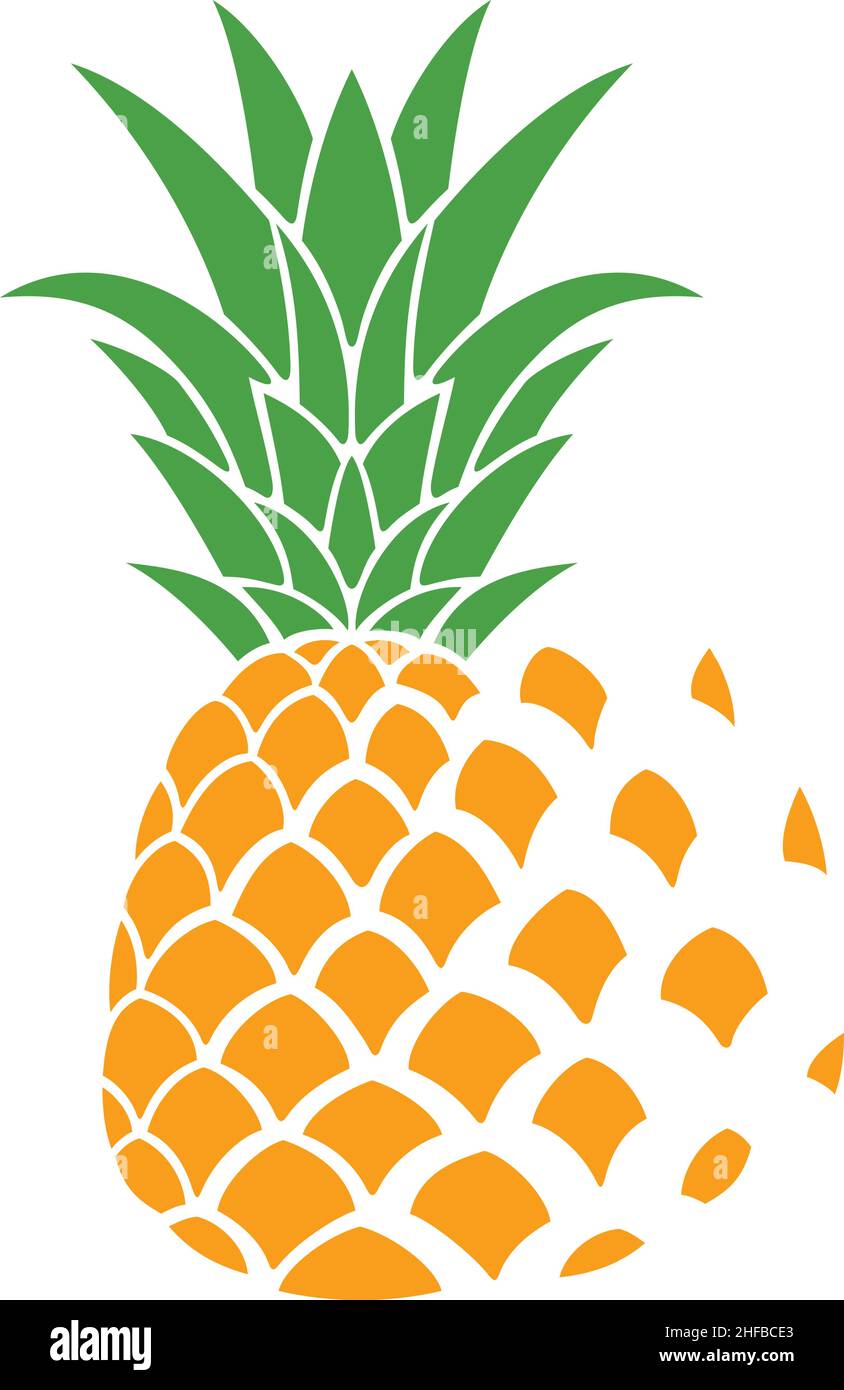 Pineapple fruit color vector illustration Stock Vector Image & Art - Alamy