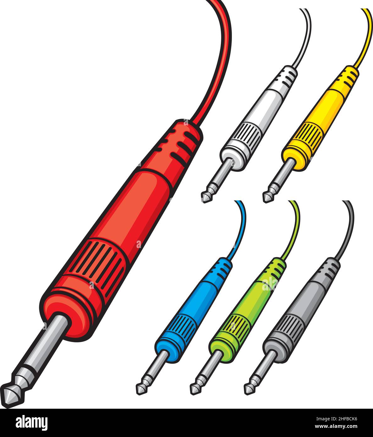 Audio jack plug and a cable vector illustration Stock Vector Image ...