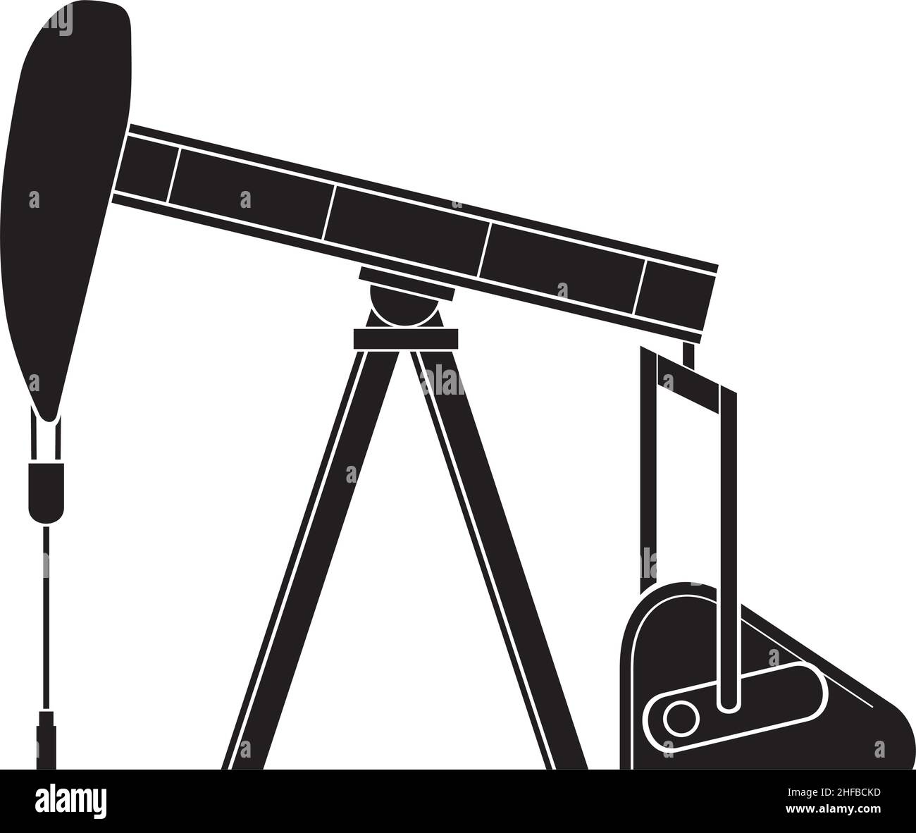 Silhouette of oil pump jack vector illustration Stock Vector Image ...