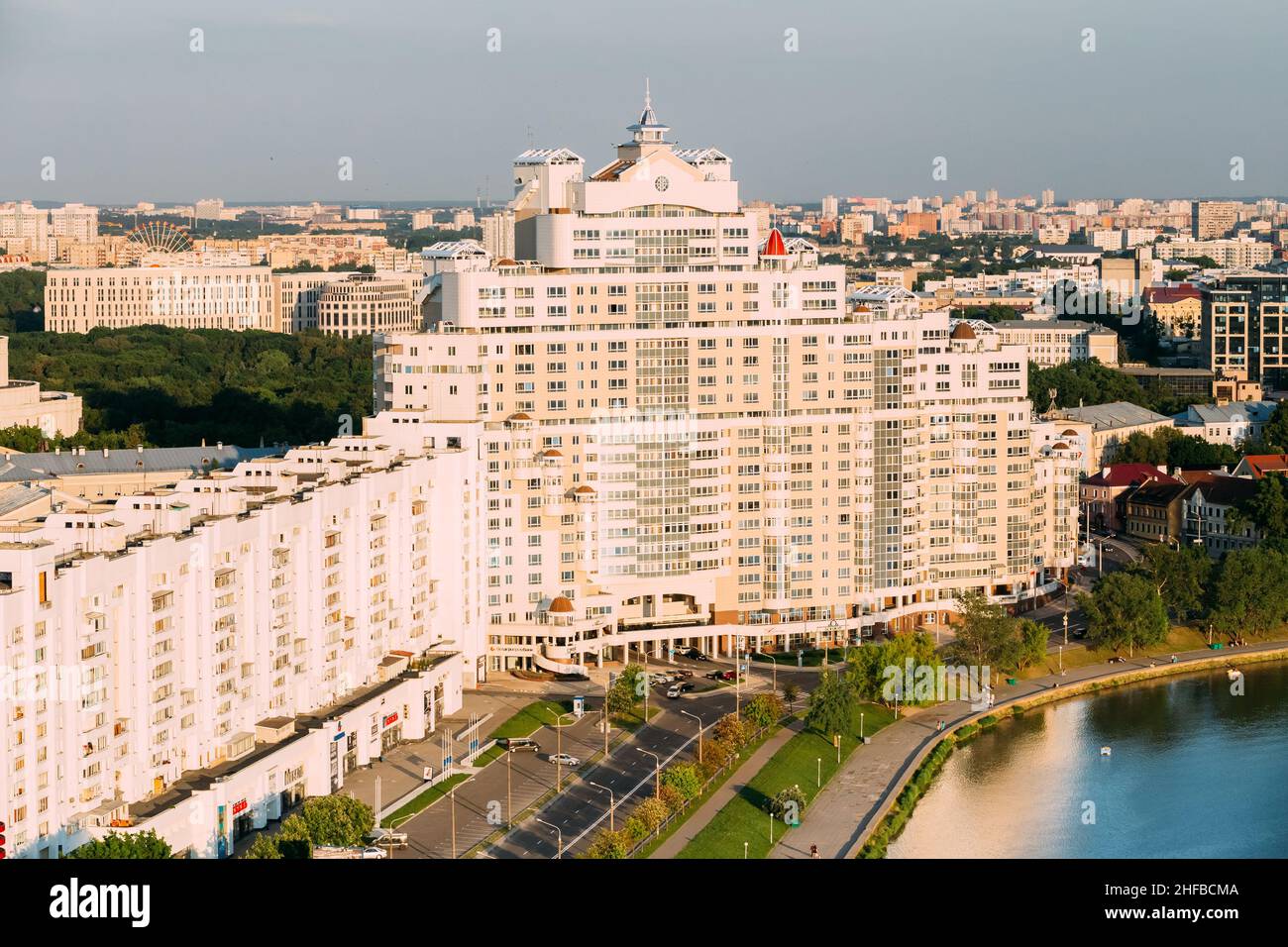 Aerial view, cityscape of Minsk, Belarus Stock Photo - Alamy