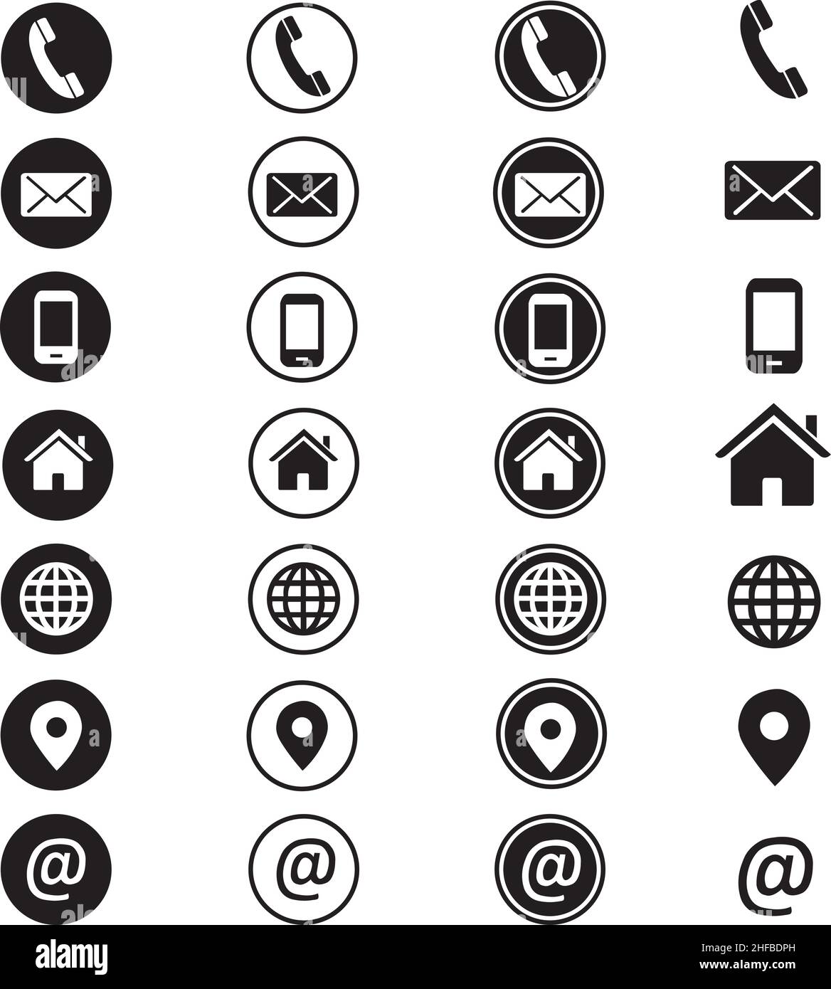 Contact Information Icon set in Vector format, 28 different icons Stock ...