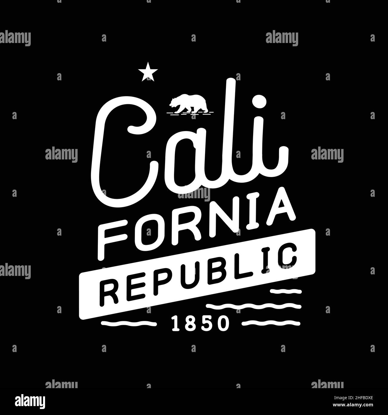 California Republic. California Typography Design Template. Vector and ...