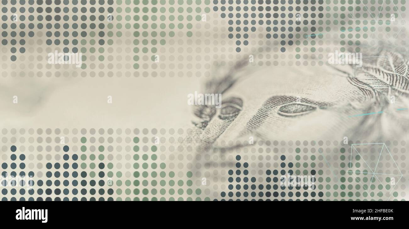 details of real banknote, brazil money, spot focus, stock exchange ...