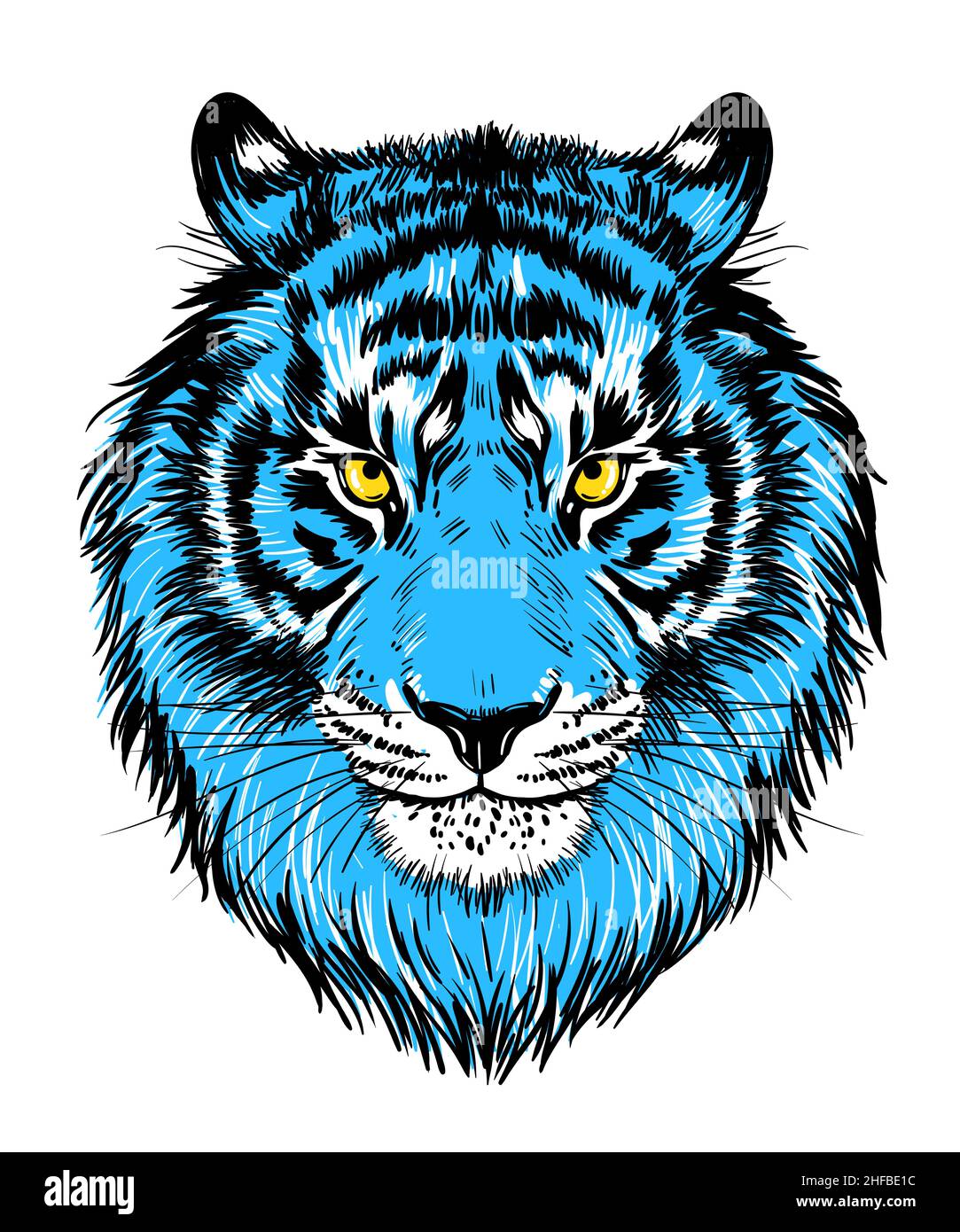 Tiger Face Drawings With Color