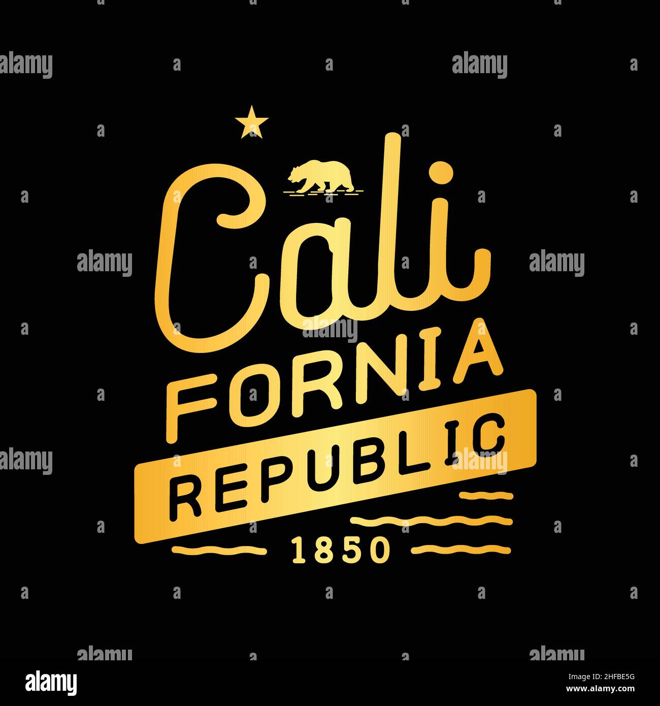 California Republic. California Typography Design Template. Vector and ...