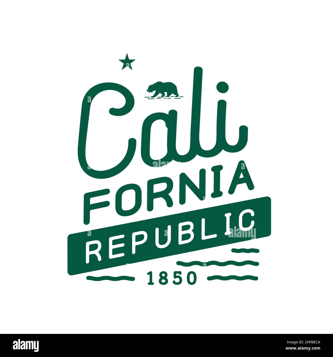 California Republic. California Typography Design Template. Vector and ...