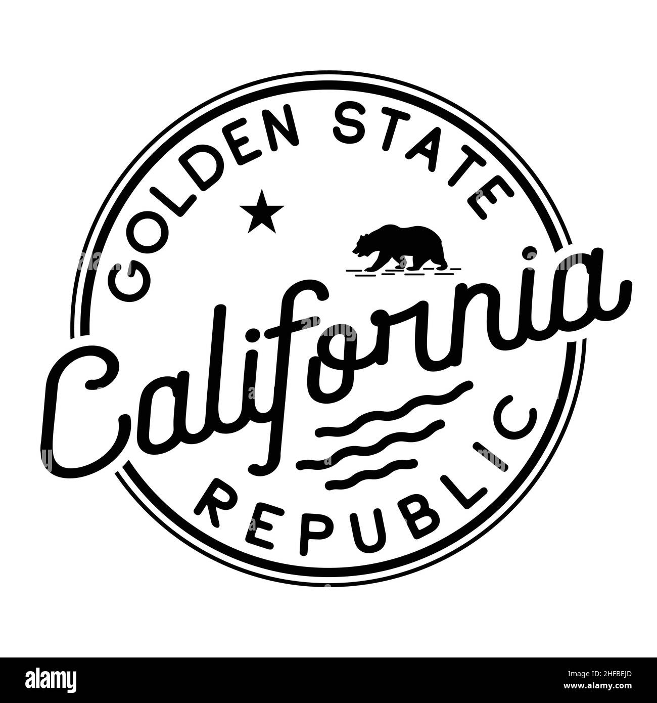 California golden state badge hi-res stock photography and images - Alamy