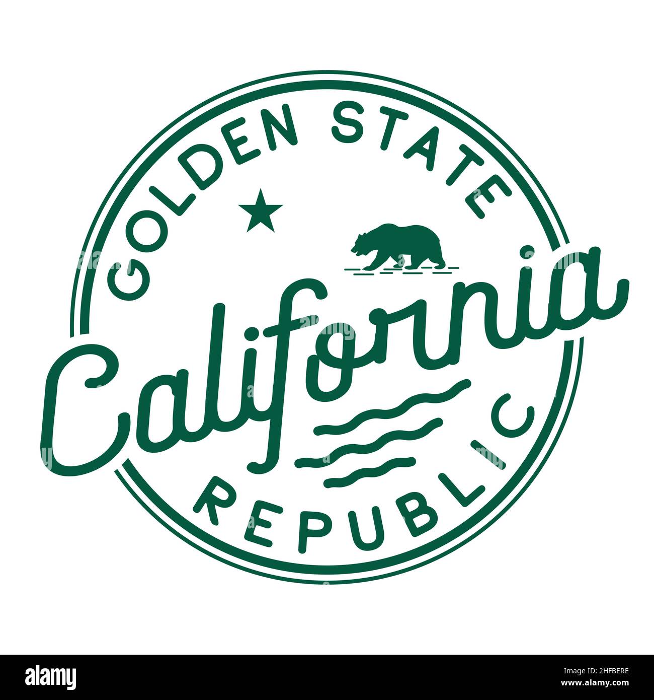 California logo. Golden State design template. Vector and illustration ...