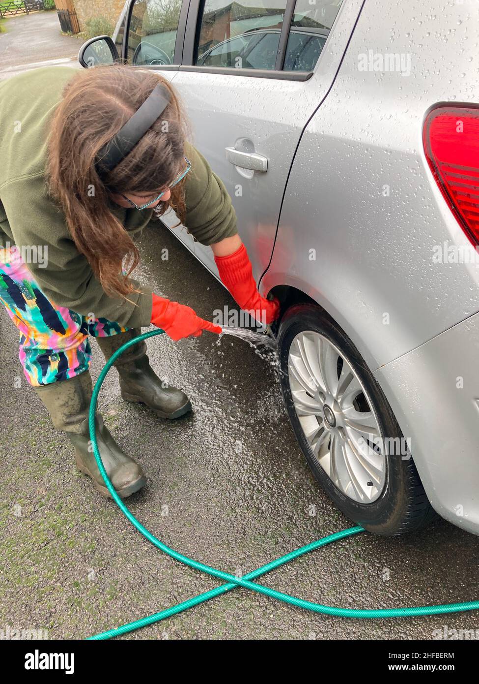 Car wash young woman washing hi-res stock photography and images - Alamy