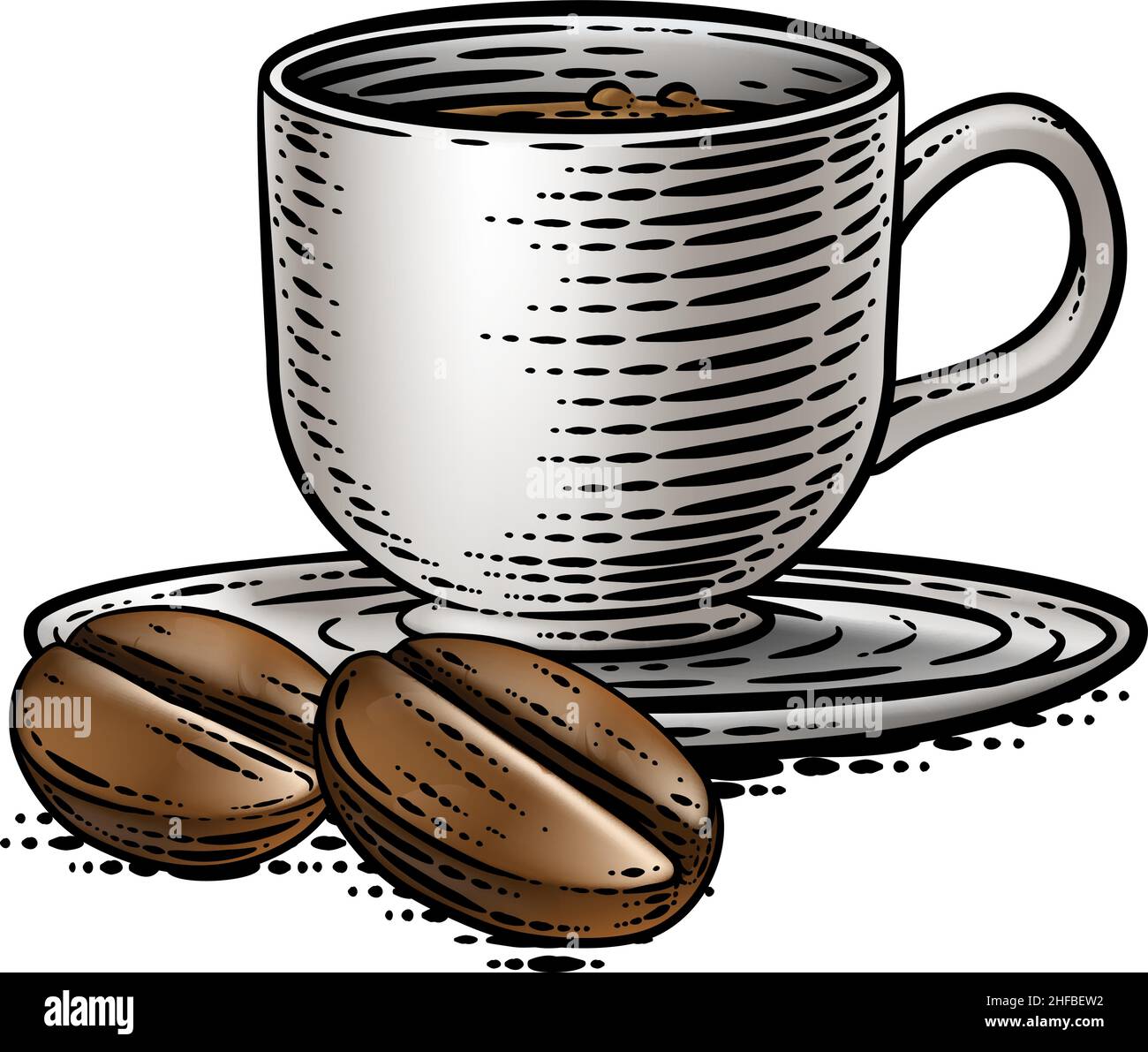 Coffee Beans And Cup Vintage Woodcut Illustration Stock Vector Image ... Coffee Beans And Cup Vintage Woodcut Illustration Stock Vector Image ...