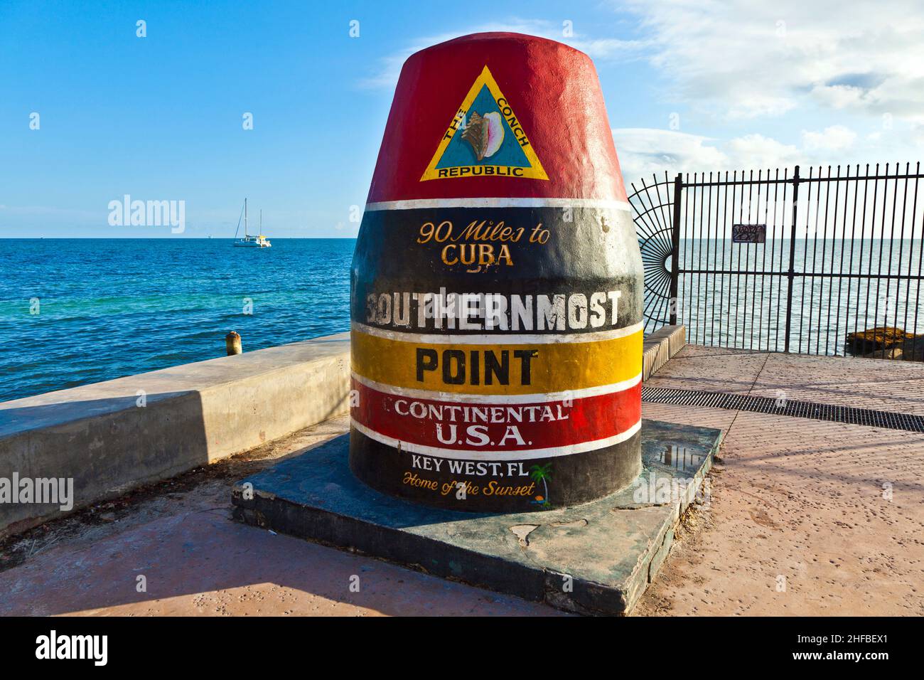 Southernmost Point marker, Key West, Florida, USA Stock Photo - Alamy