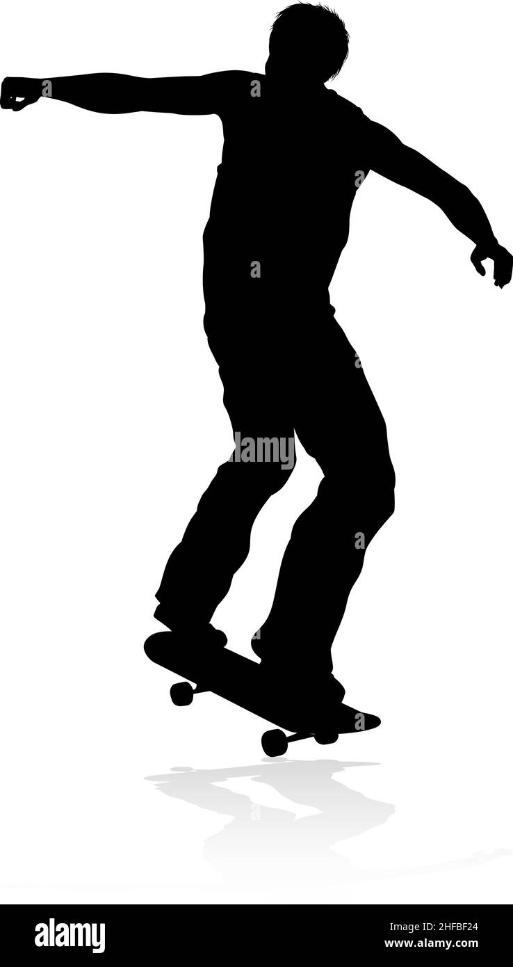 Silhouette Skater Skateboarder Stock Vector Image & Art - Alamy