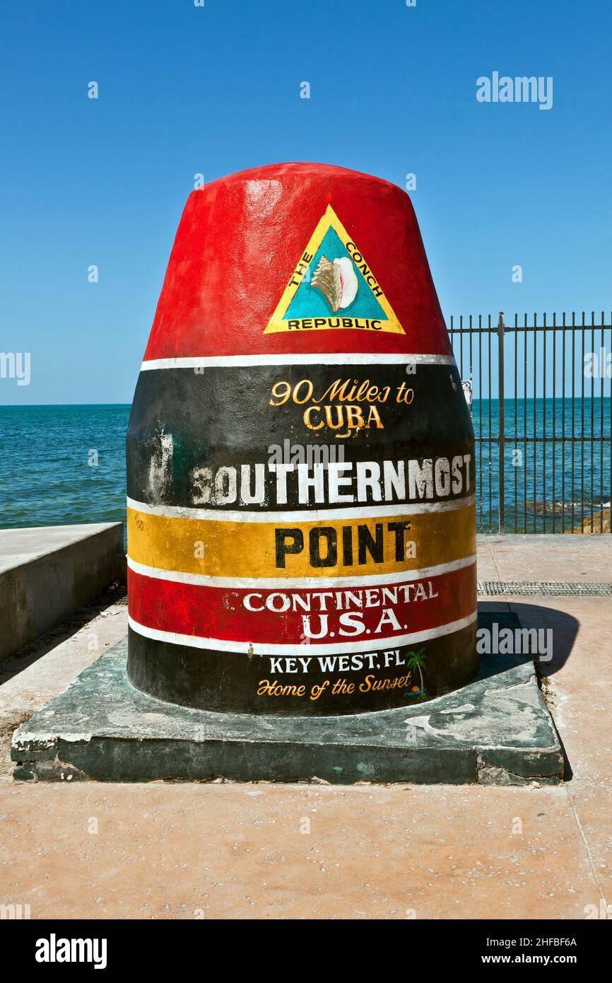 Southernmost Point marker, Key West, Florida, USA Stock Photo - Alamy