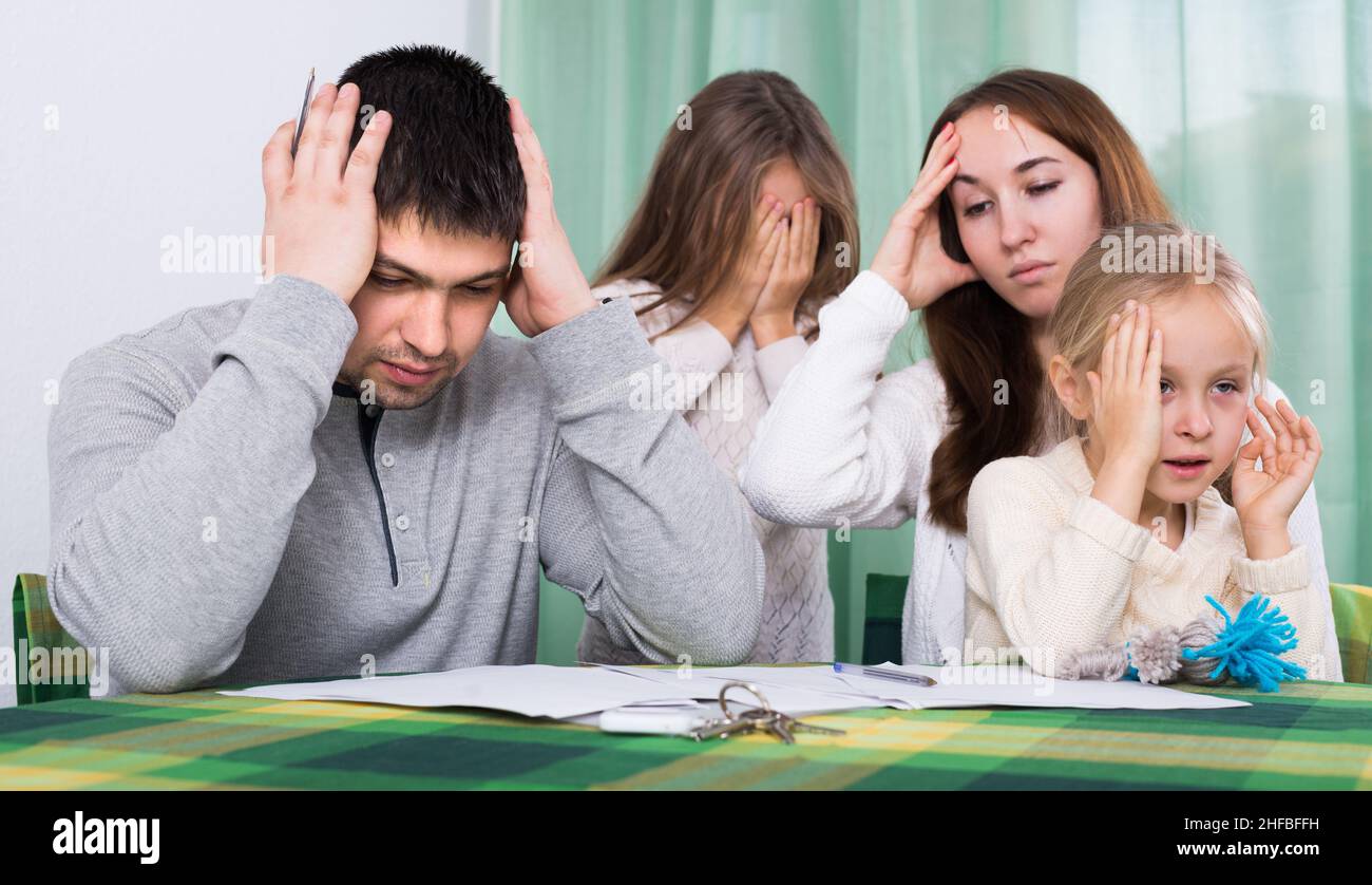 Family with kids quarreling at home Stock Photo - Alamy