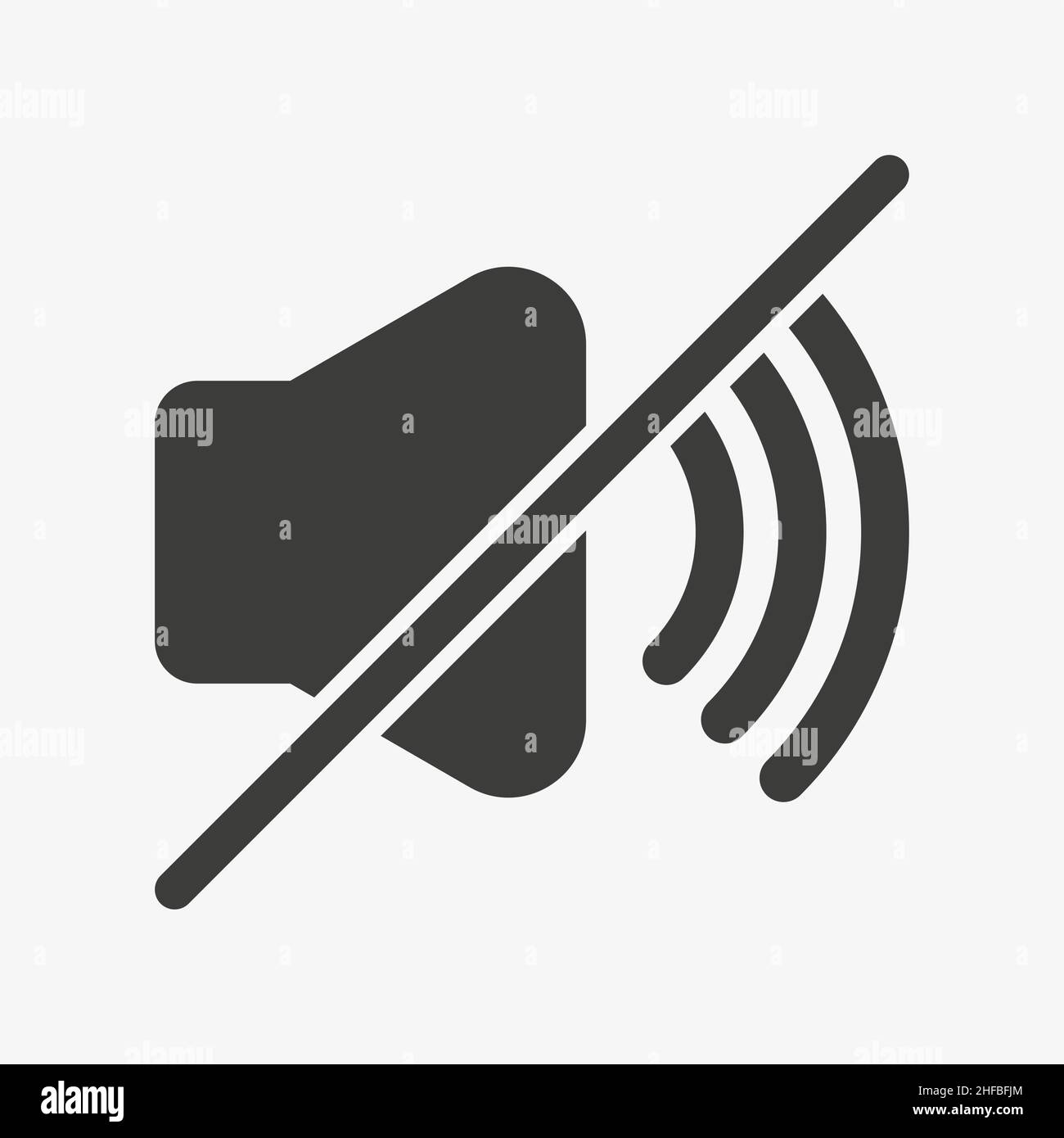 Crossed vector icon of a speaker. No sound sign Stock Vector Image ...