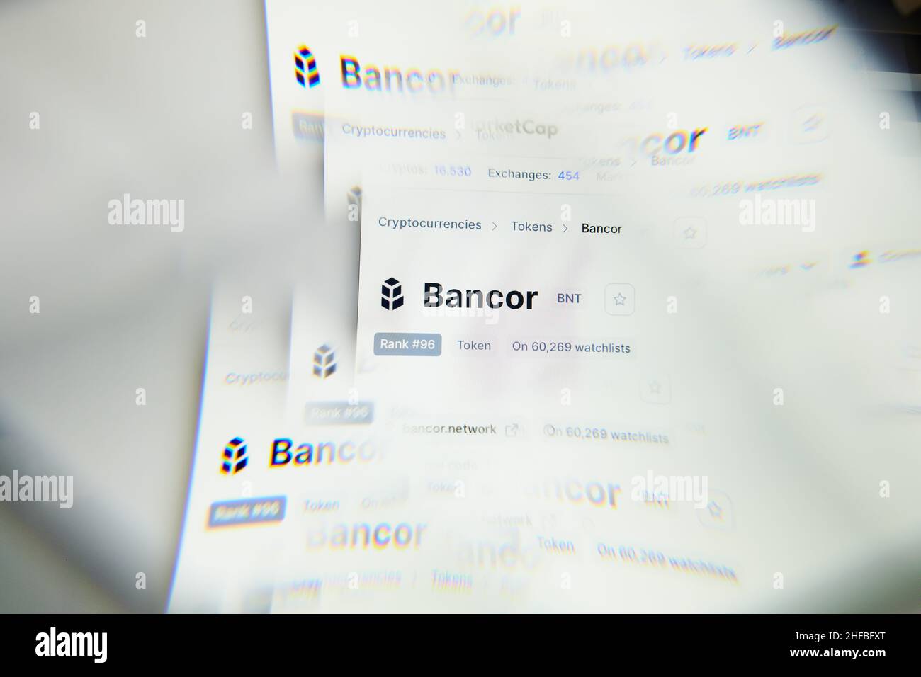 Milan, Italy - January 11, 2022: bancor network token - BNT logo on ...