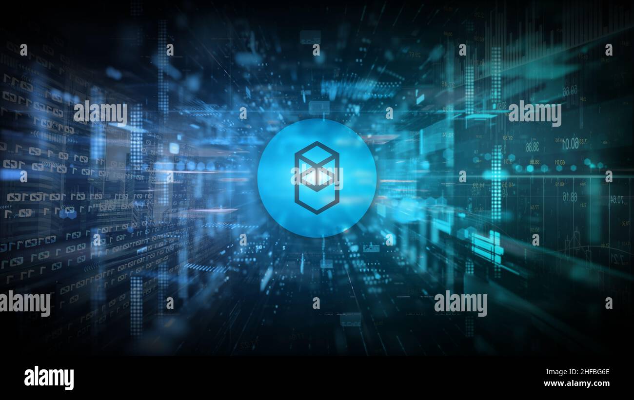 3D rendering fontom cryptocurrency coin on colorful background ...