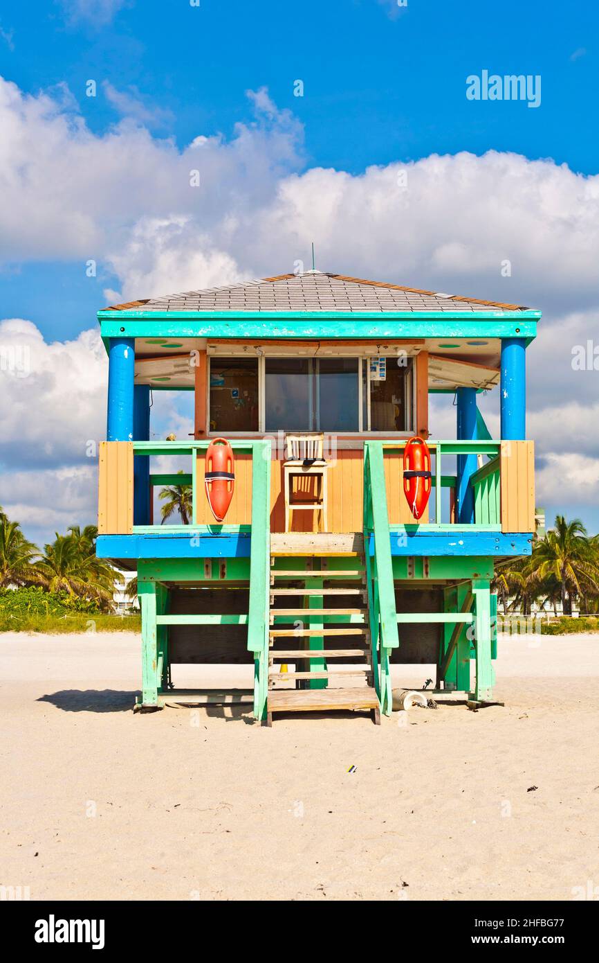 South Beach Miami Lifeguard Tower Stock Photo - Alamy