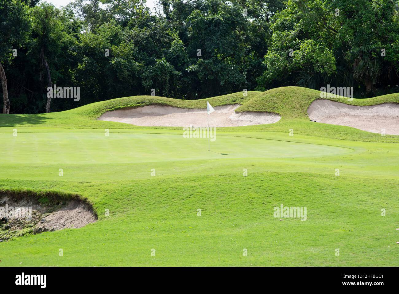 A Golf course with sand bunkers in Mexico Stock Photo - Alamy