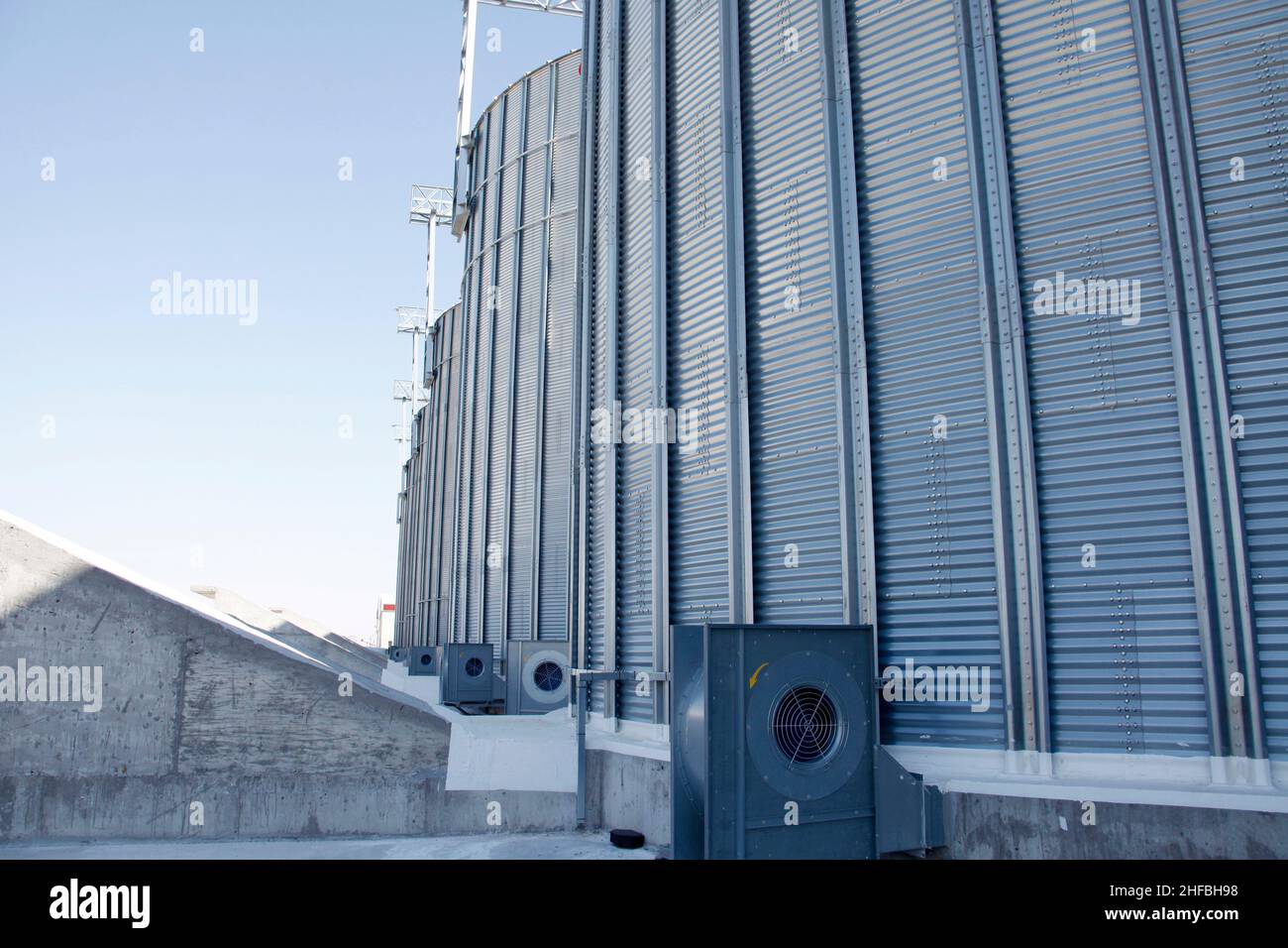 Silo heating and air conditioning systems Stock Photo - Alamy