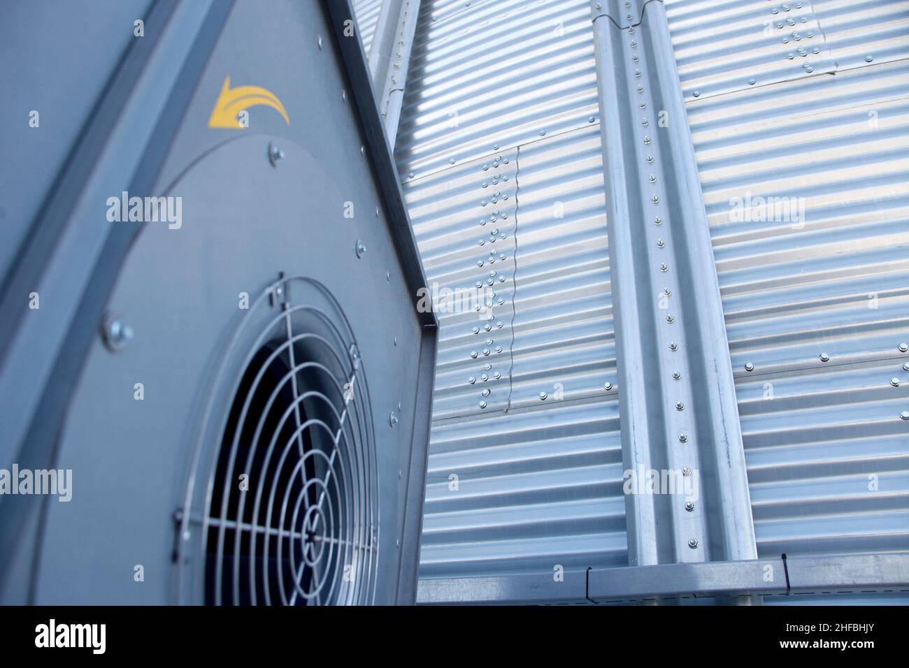 Silo heating and air conditioning systems Stock Photo - Alamy