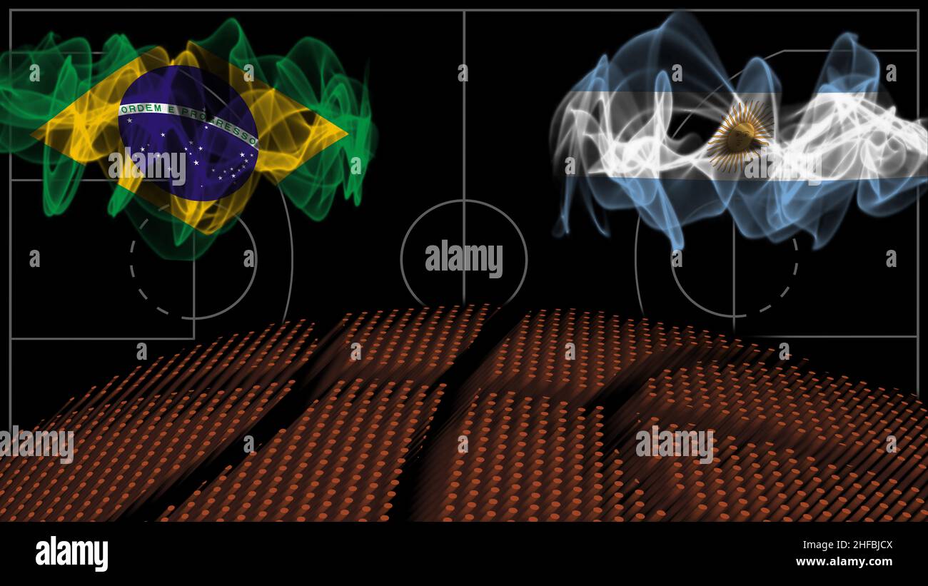 Brazil vs Argentina Basketball, smoke flag, Sport game Stock Photo - Alamy