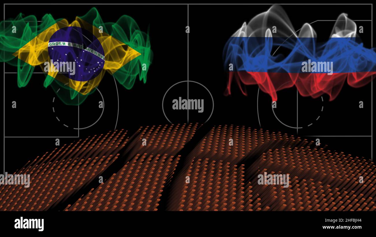 Brazil vs Russia Basketball, smoke flag, Sport game Stock Photo - Alamy