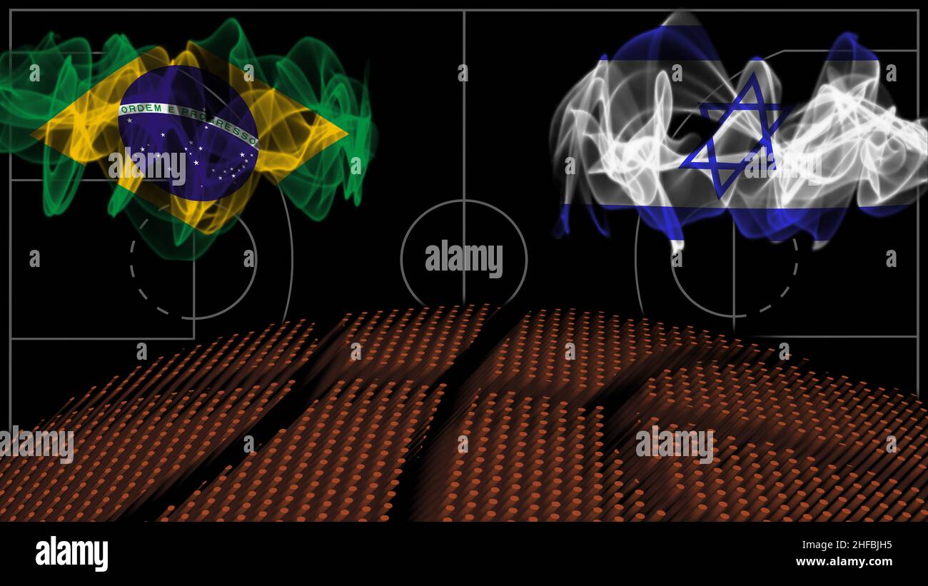 Brazil vs Israel Basketball, smoke flag, Sport game Stock Photo - Alamy