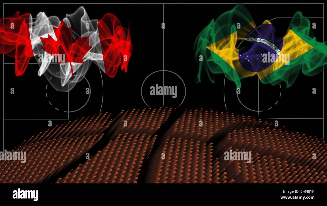 Canada vs Brazil Basketball, smoke flag, Sport game Stock Photo - Alamy